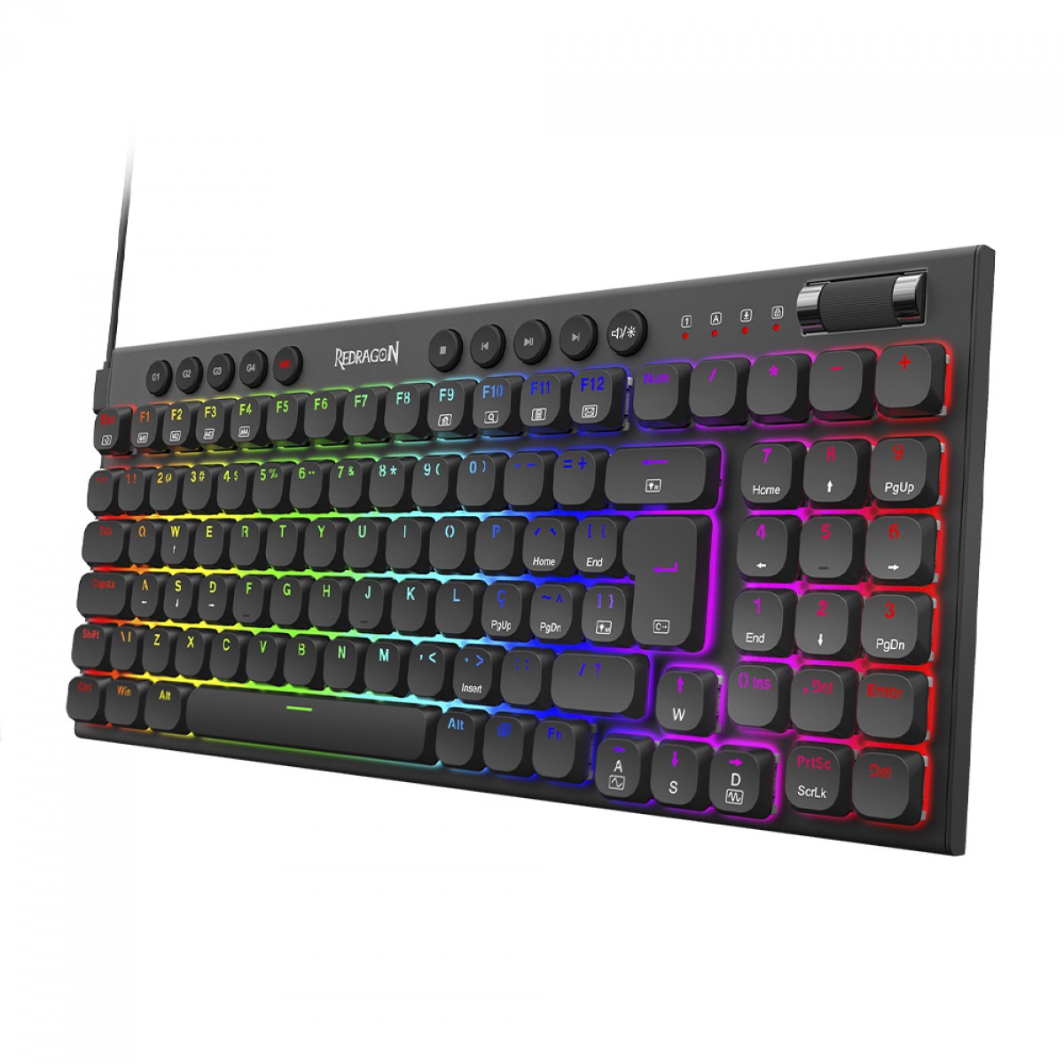 Teclado Mecânico Gamer Redragon Sion, RGB, Low-Profile, Switch Brown ...