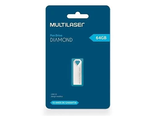 Pendrive 16Gb Usb 2.0 Multilaser Diamond Metálico – Page Up Informática